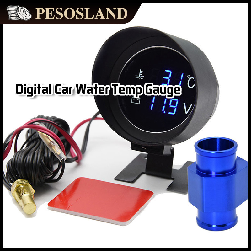 2 in 1 12V 24V LED Digital Car Truck Water Temp Gauge Car Truck Water ...