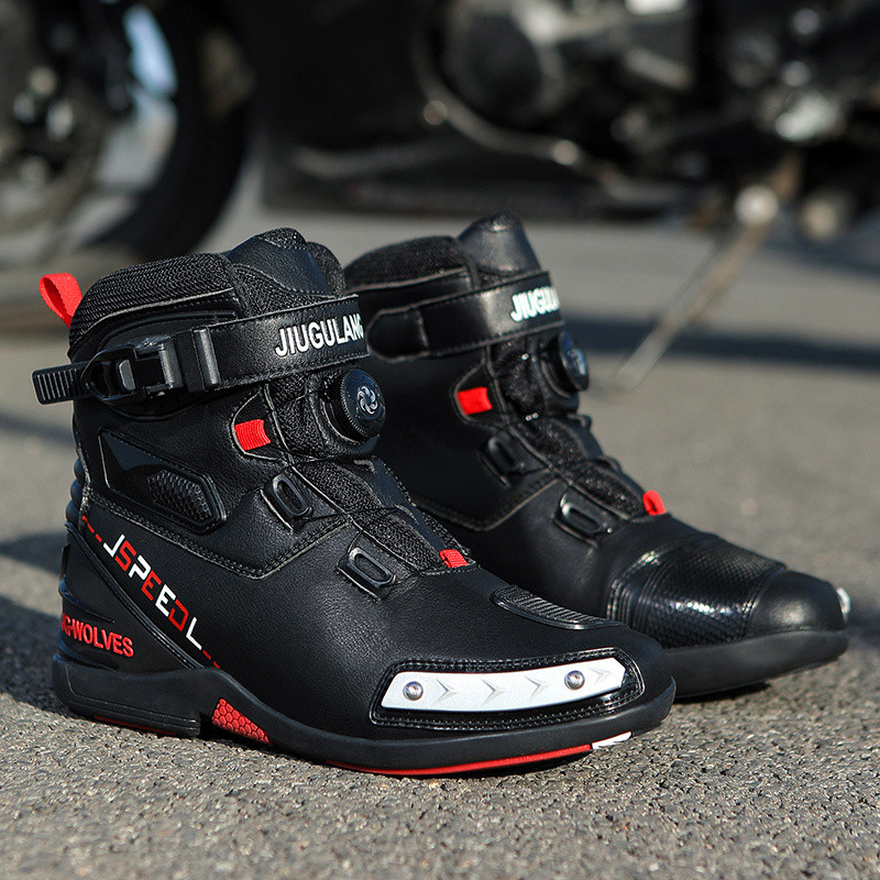 Motorcycle Riding Shoes Waterproof Men's Motorcycle Boots High-Top Four ...