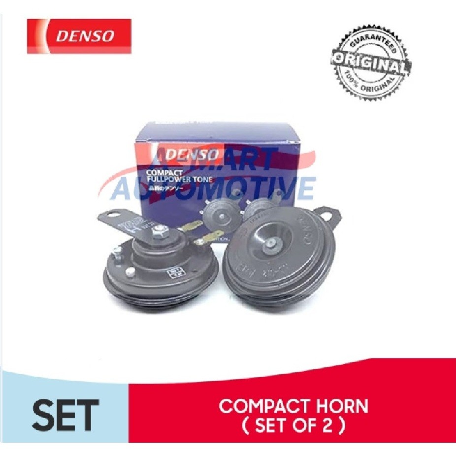 Denso Original Car and Motorcycle Compact Horn Full Power Tone 12v 1Set ...