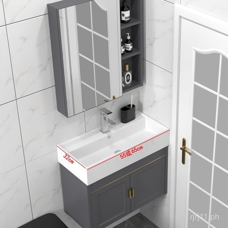 Small Space Aluminum Ultra-Narrow Long Wash Basin Bathroom Cabinet ...