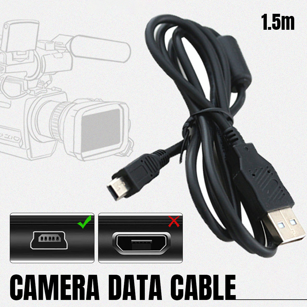 1.5m Mini 5-pin Charging Cable USB Digital Camera Hard Drive Fast Data ...