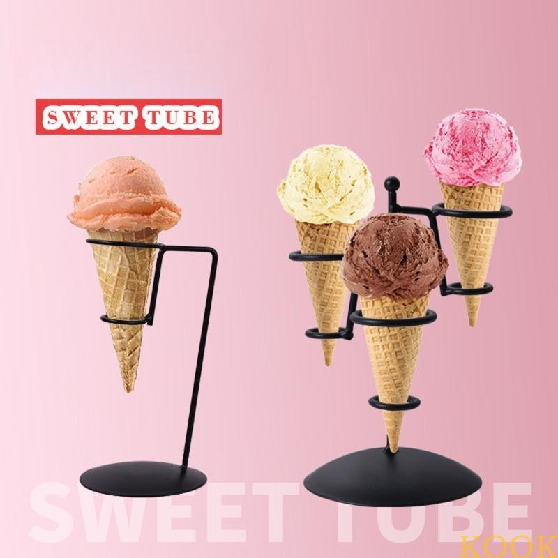 KOOL Iron Ice Cream Cone Holder Ice Cream Stands Ice Cream Rack with ...