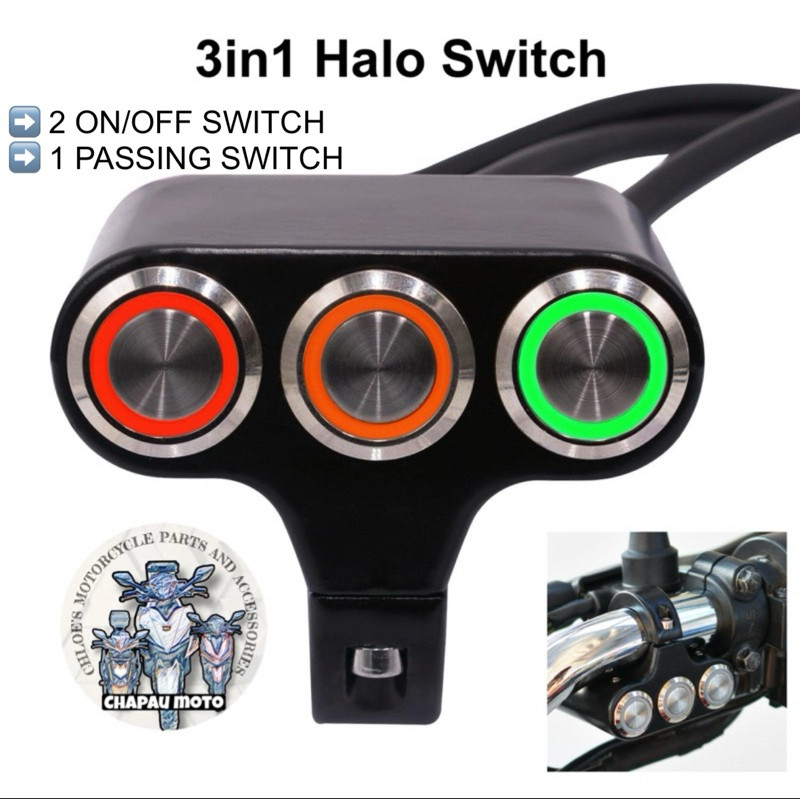3 in 1 HALO SWITCH CLAMP TYPE (2 ON/OFF SWITCH | 1 Passing Switch ...