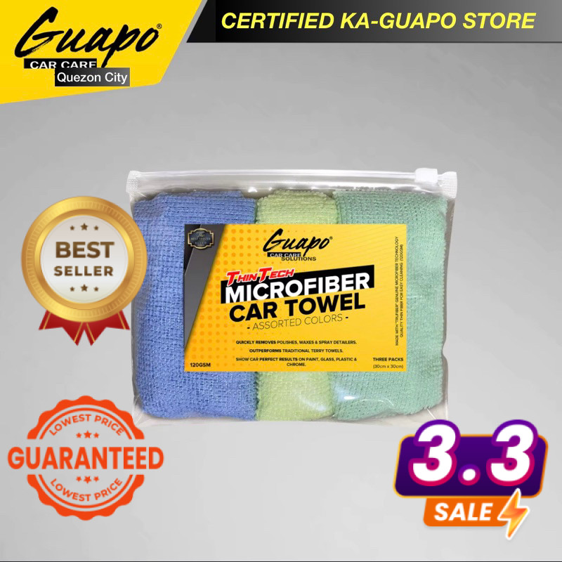 Guapo Car Care Thin Tech Microfiber Towel 3pcs Microfiber Car ...