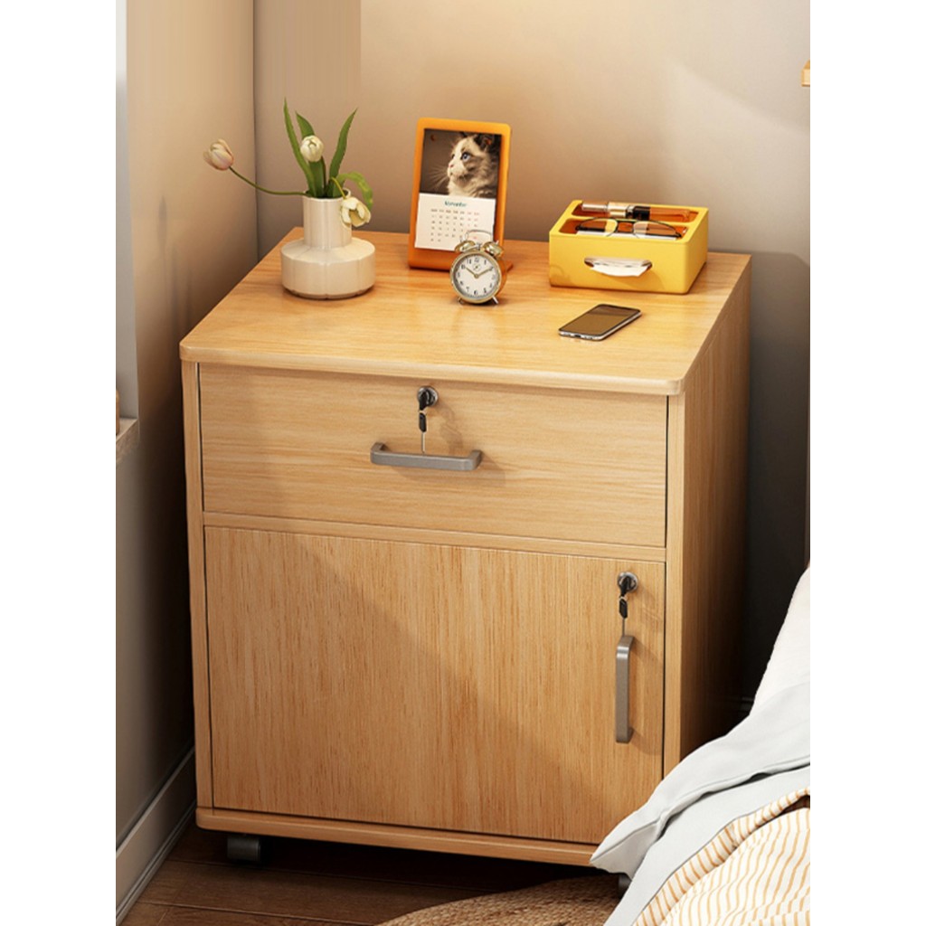 Lockable Bedside Cabinet Safe Home Modern Simple Living Room Storage ...