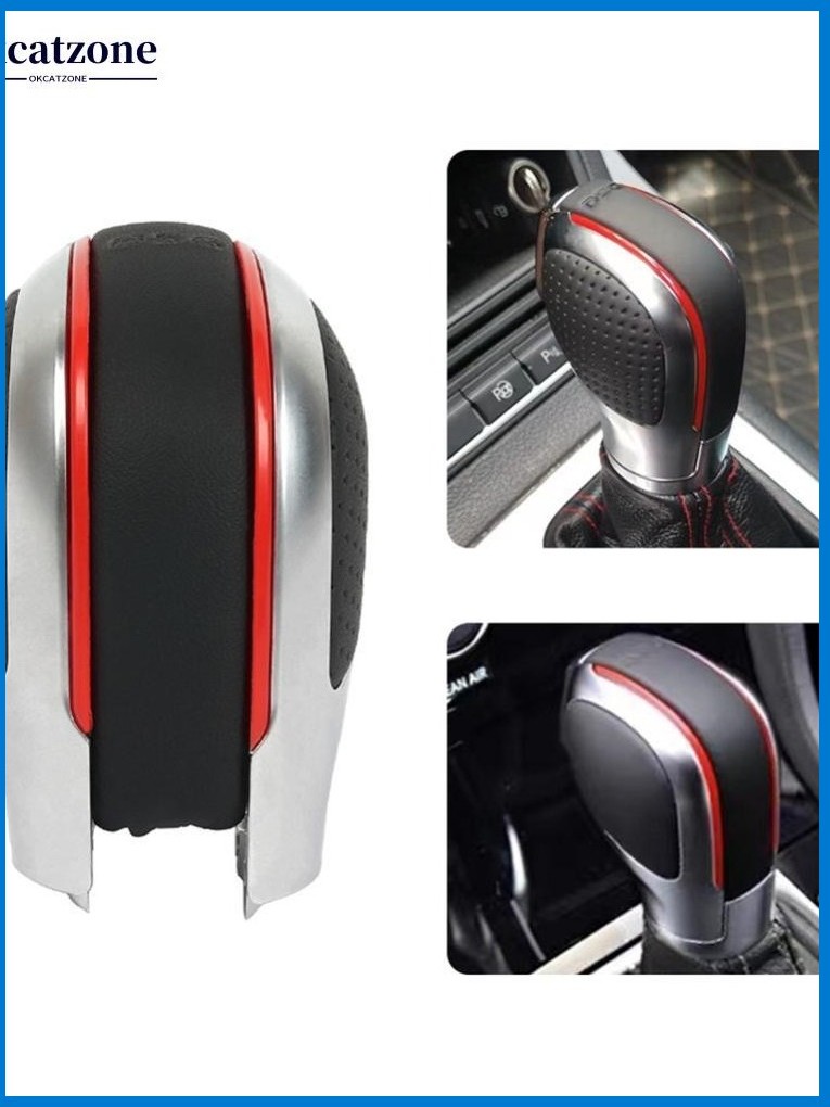 OKCATZONE Car DSG Shift Knob Gear Side Cover DSG Emblem Suede Leather ...