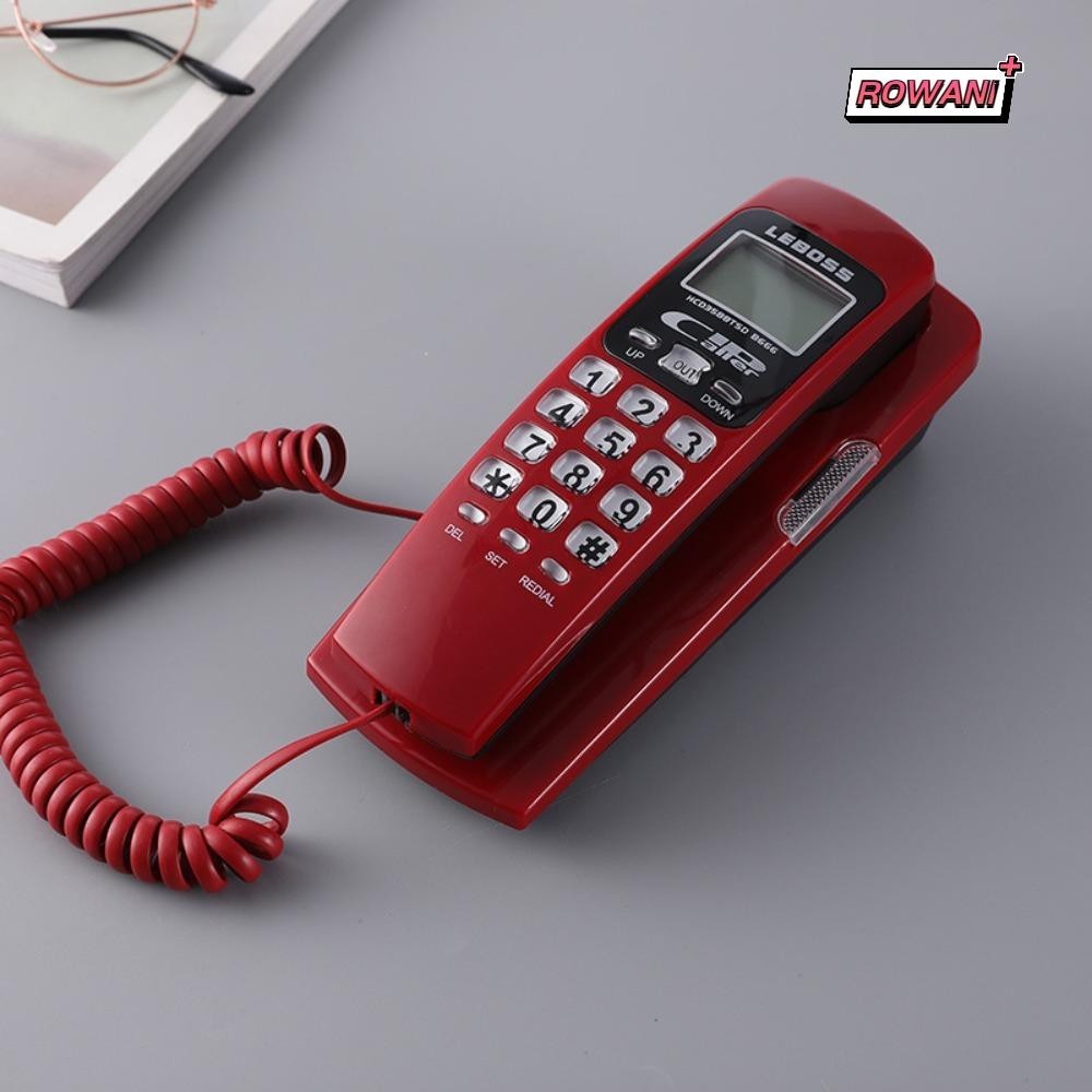 ROWAN1 Corded Telephone, Landline Wall Mounted Handset Phone, Caller ID Compact Desktop Wired ...