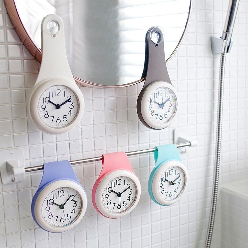 Luminous Waterproof Small Wall Clock Bathroom Toilet Mute Kitchen Wall ...