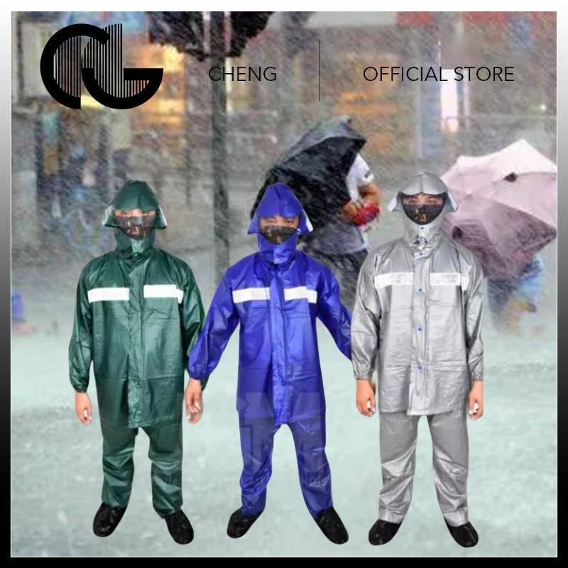 CG CHENG Waterproof Raincoat Set Titanium raincoat rubberized makapal ...