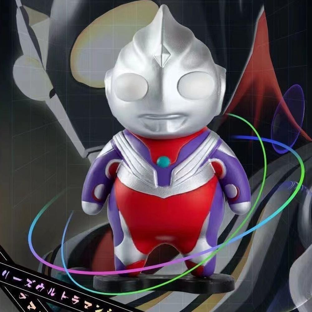 Cute Fat Ultraman Tiga Figure Model Toy 10cm Mini Action Figure Car ...