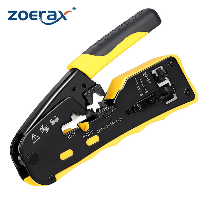ZoeRax RJ45 Crimp Tool Pass Through Industrial Grade Ethernet Crimper ...