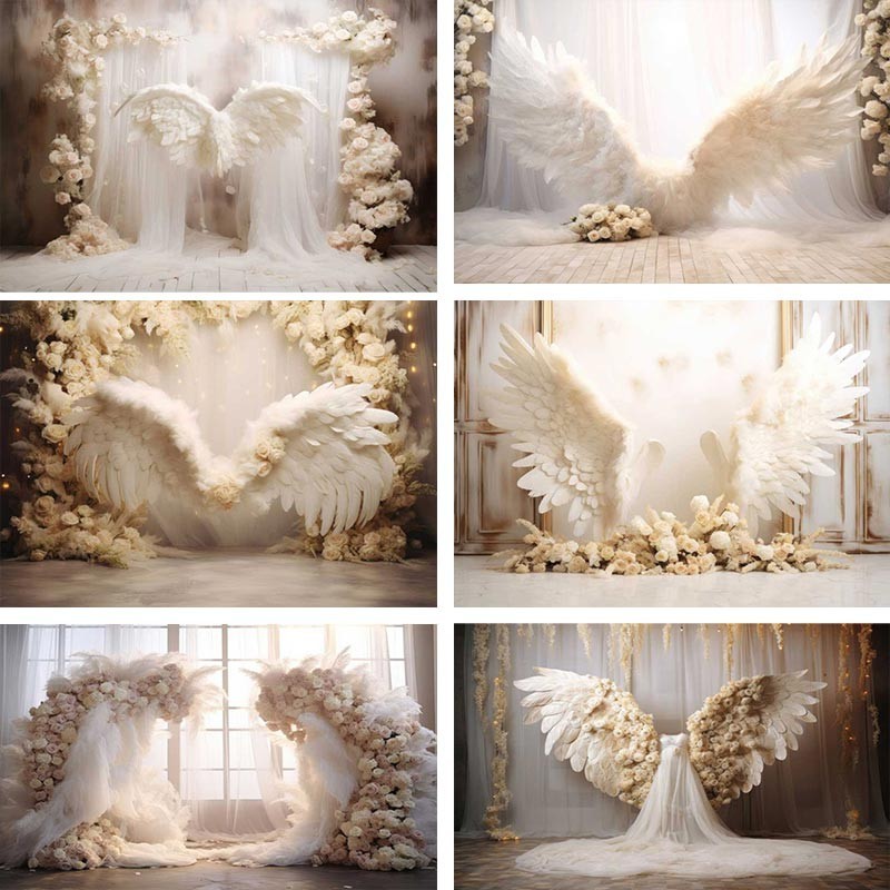 Wigs Angle Backdrop Photograph Pregnant Wedding White Floral Background ...