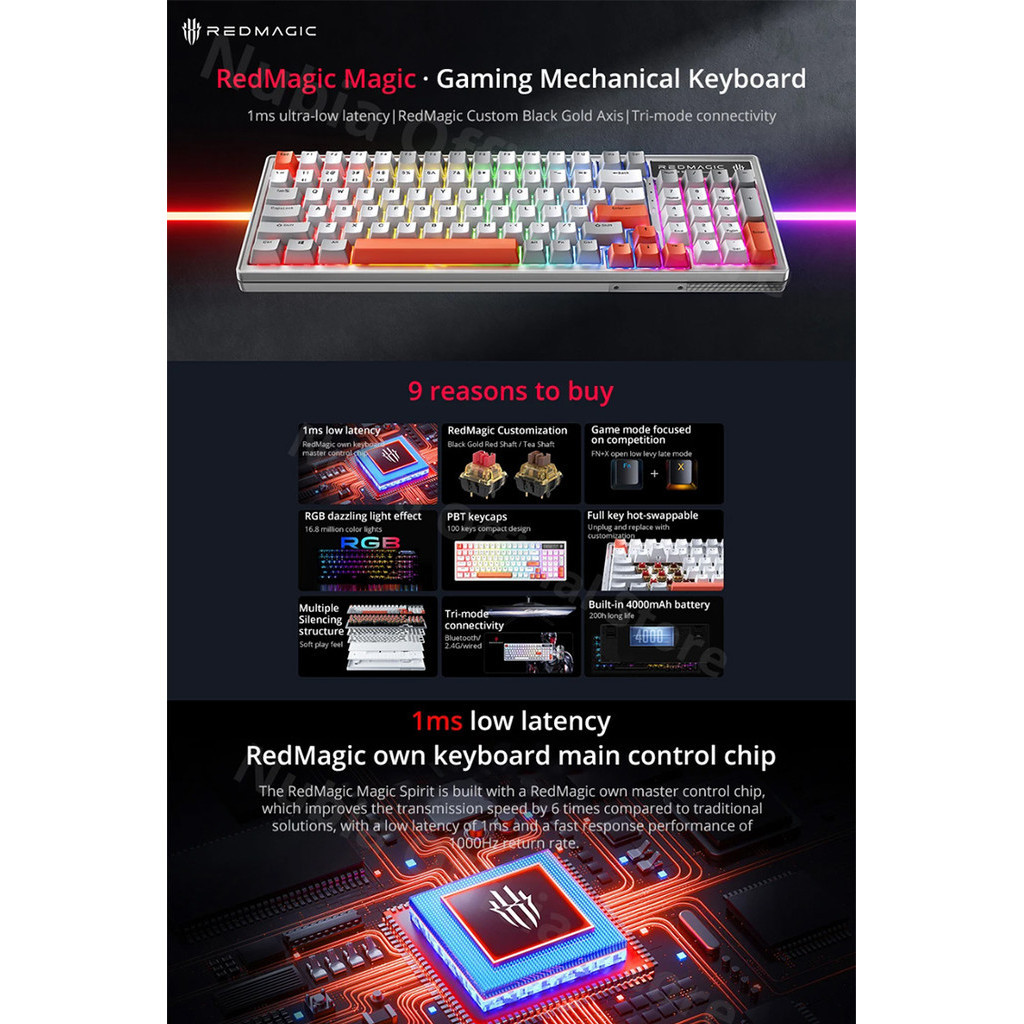 Nubia Redmagic Demons gaming Mechanical Wireless Keyboard Self ...