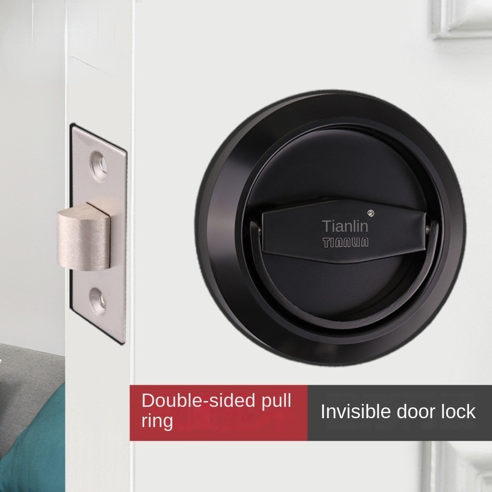Invisible door lock, single side pull ring, concealed lock, bedroom ...