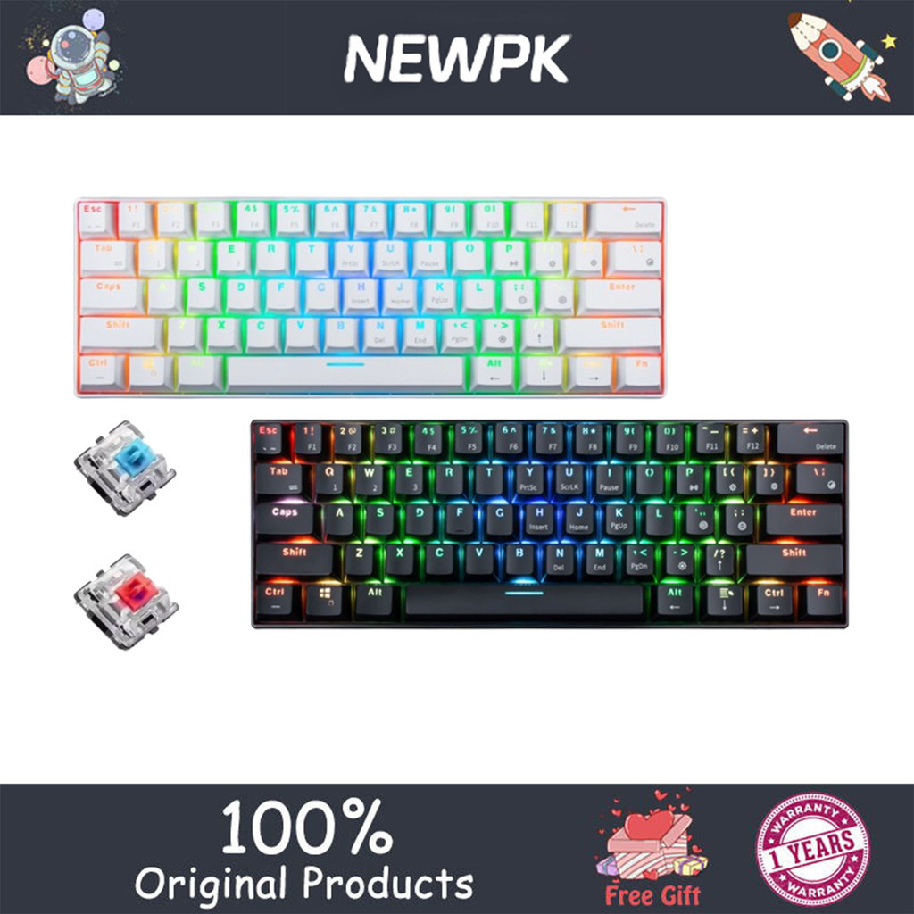 RK 61 Wireless Bluetooth three mode portable RGB mechanical keyboard ...