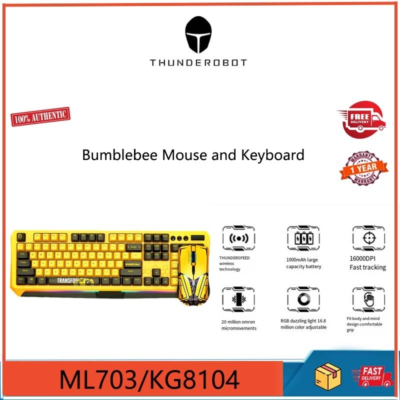 Thunderobot ML703/KG8104 Bumblebee Mechanical Keyboard Transformers Co ...