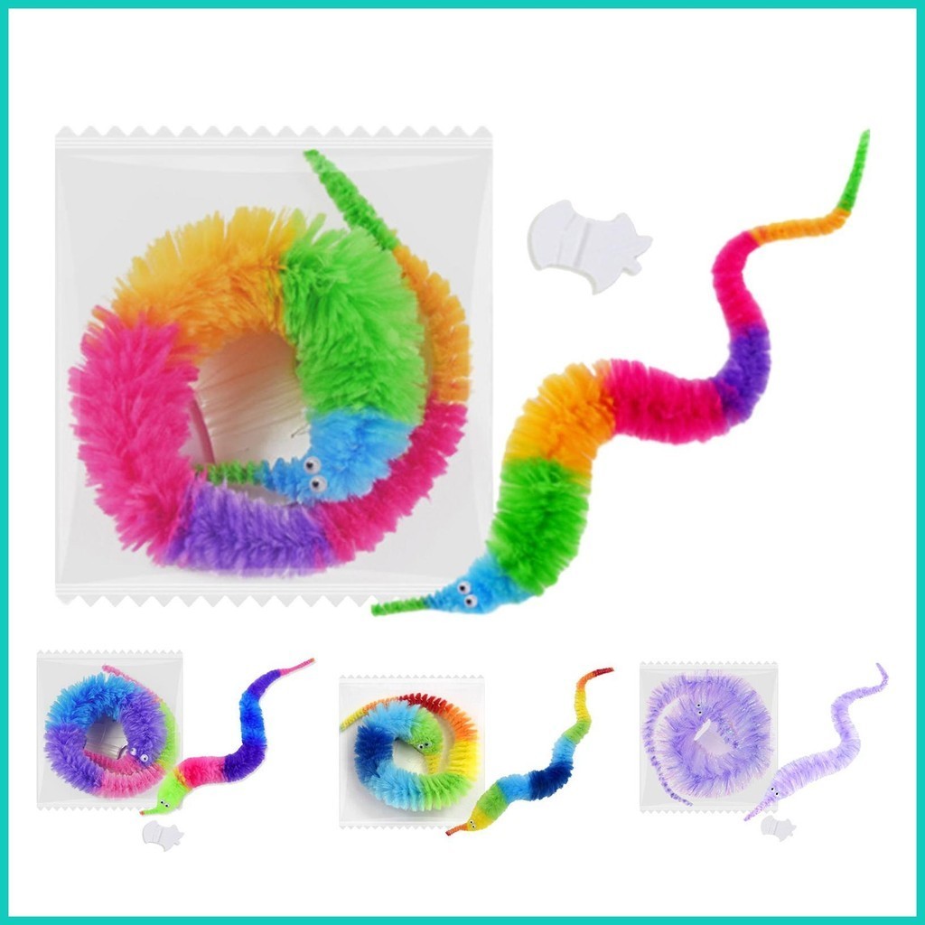 Magic Worm Fuzzy Worm Magic Props for Children Kids Wiggly Twisty Worm ...