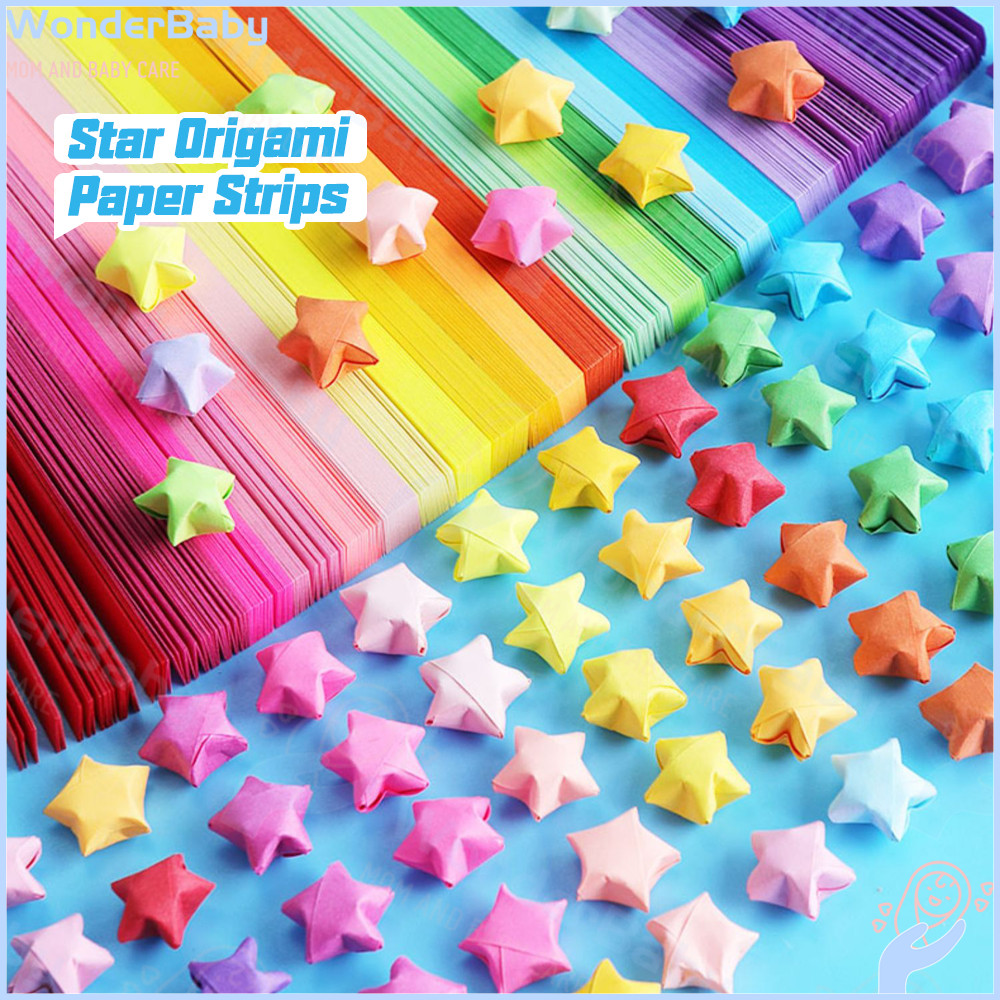 Wonderbaby 540pcs Star Origami Paper Strips DIY Hand Crafts Candy Color ...