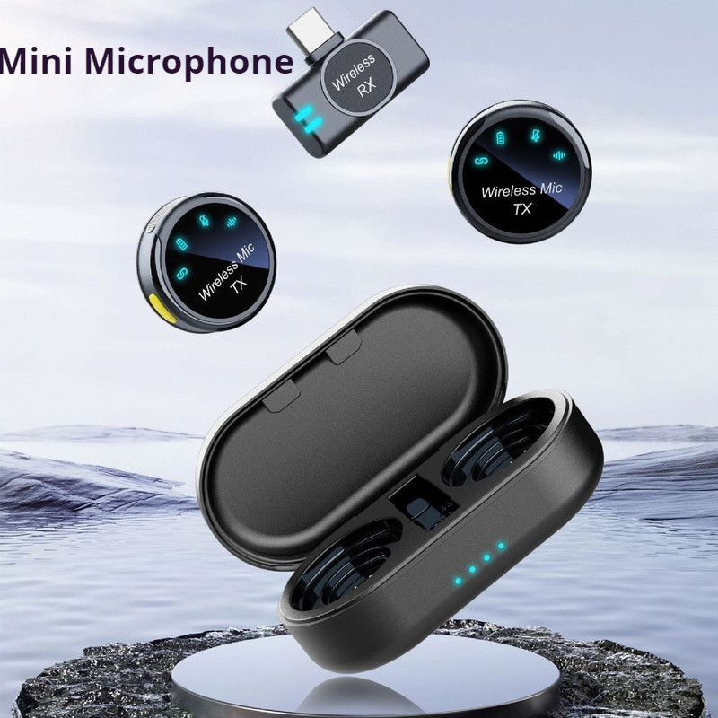 Mini Microphone Round Magnetic Wireless Lavalier Microphone Radio Noise ...