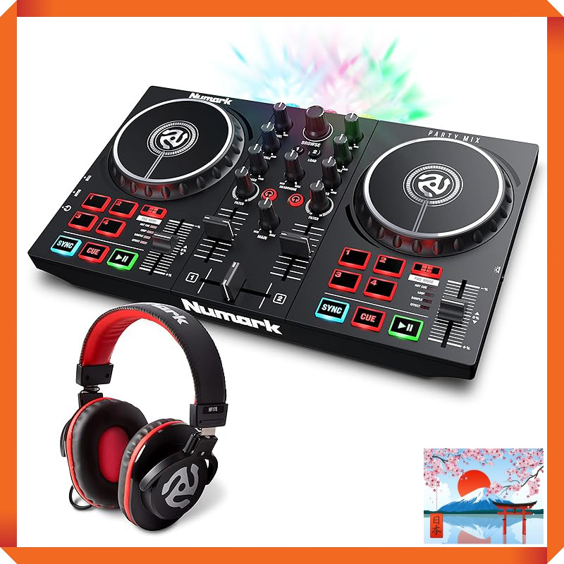 Numark Beginner DJ Controller and Closed-Back Headphone Set Party Mix ...