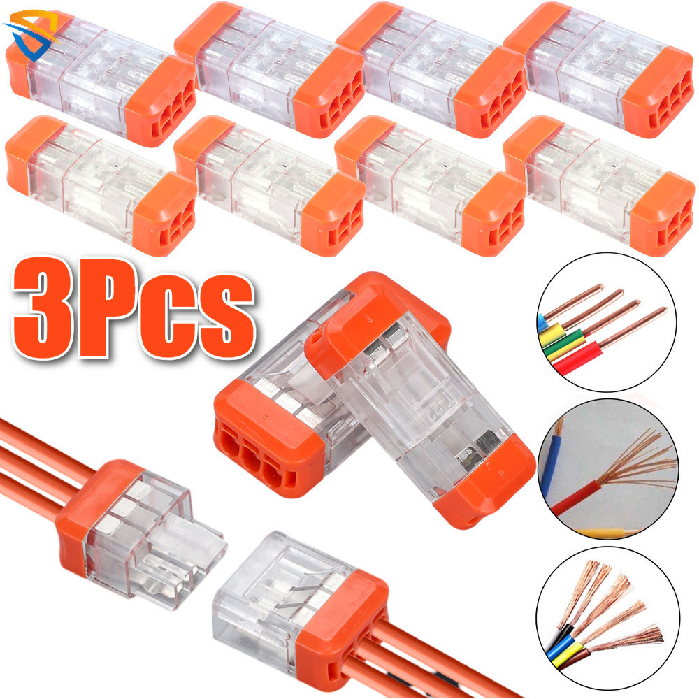 Quick Wire Connectors 2 Pin / 3 Pin Push-in Splicing Splitter Electric ...