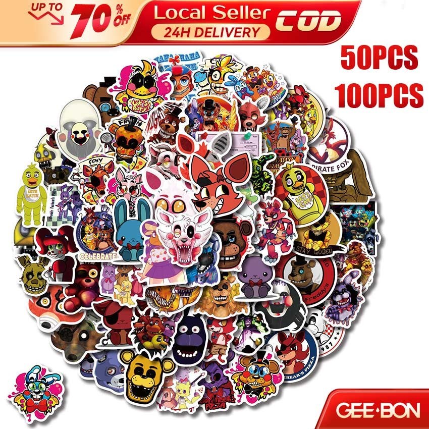 GEEBON 100pcs Fnaf Sticker Five Night at Freddys Anime Graffiti Sticker ...