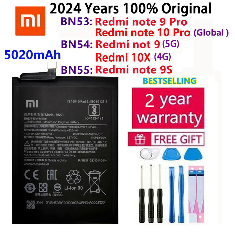 100% Original 5020mAh BN53 BN54 BN55 Replacement Battery For Xiaomi ...