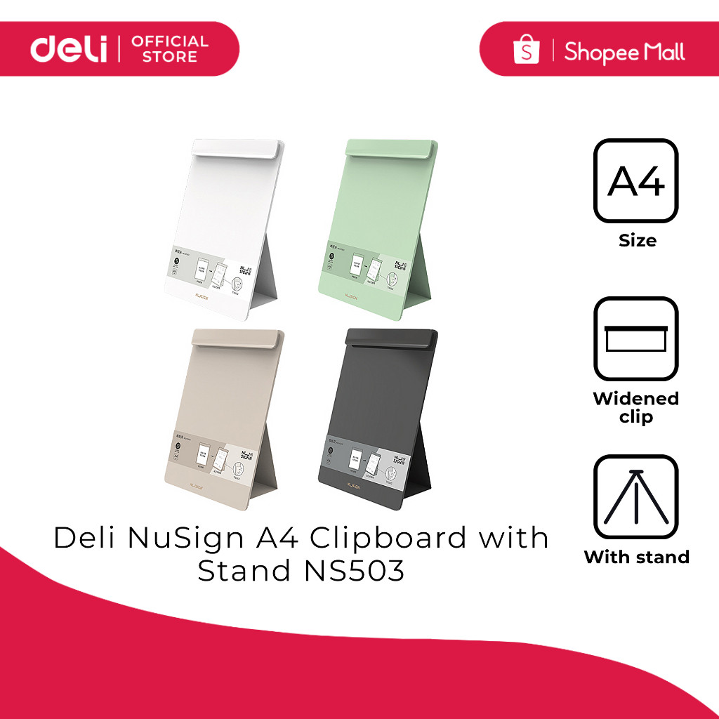 Deli NS503 NuSign A4 Clipboard with Stand | Shopee Philippines