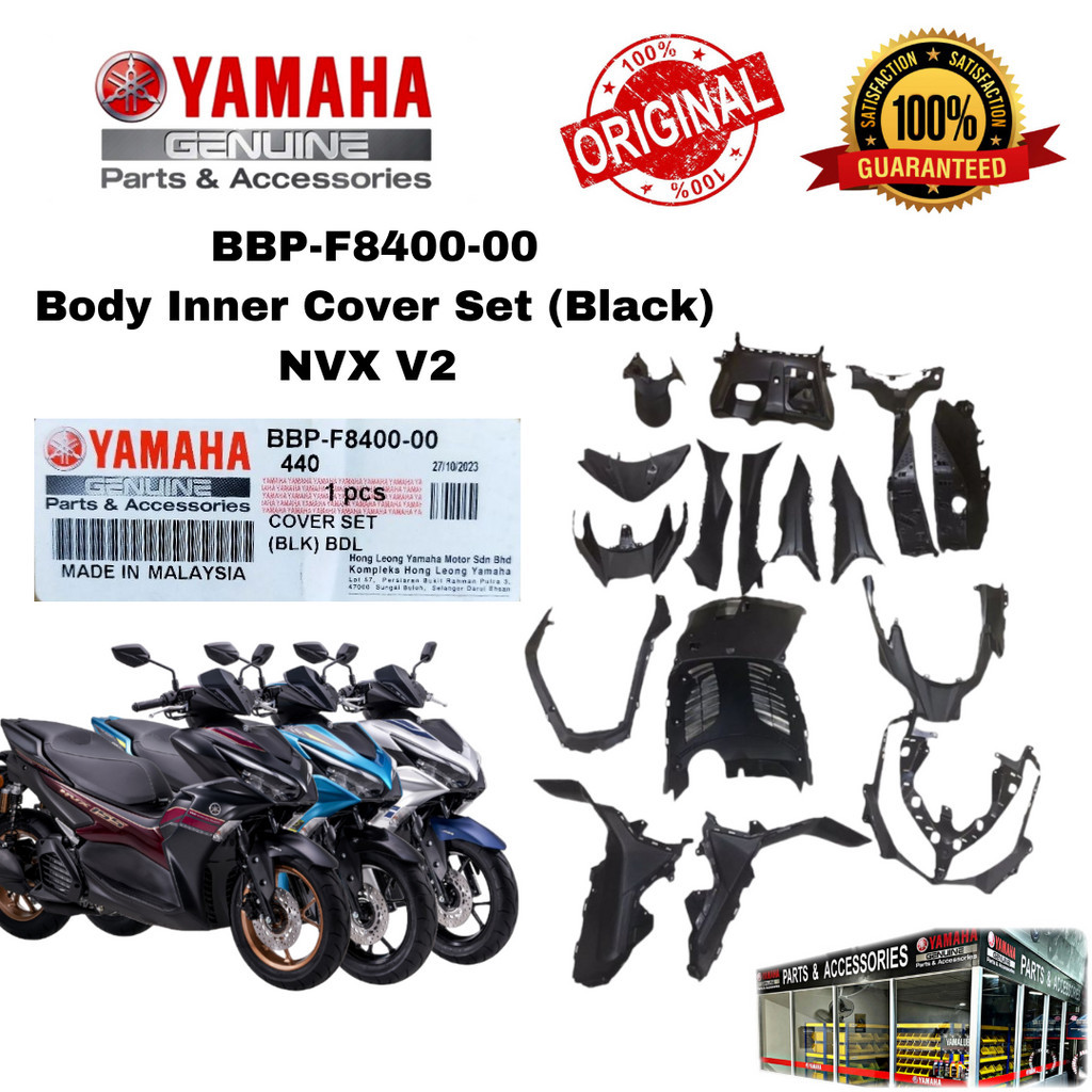 YAMAHA BODY INNER COVER SET (BLACK) NVX V2 ( BBP-F8400-00 )- COVERSET BODY DALAM NVX V2 YAMAHA ...
