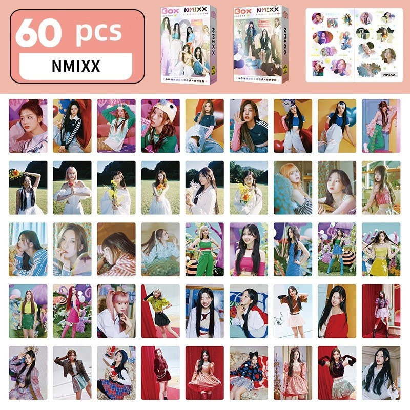 50/55/60pcs/box NMIXX Hologram Photocards Laser Lomo Cards LILY HAEWON ...