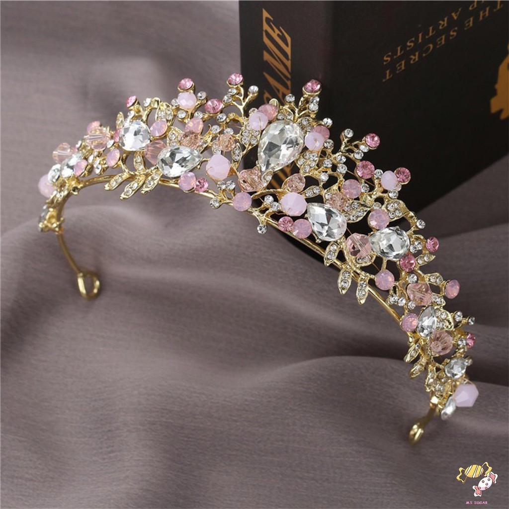 Tiara Crystal Crowns for Girls Pink Crystal Tiara Crown Headband ...