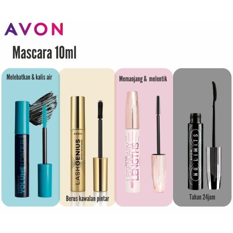 MATA Avon Black Mascara 10ml Black Mascara for Thick, Curled, Long ...