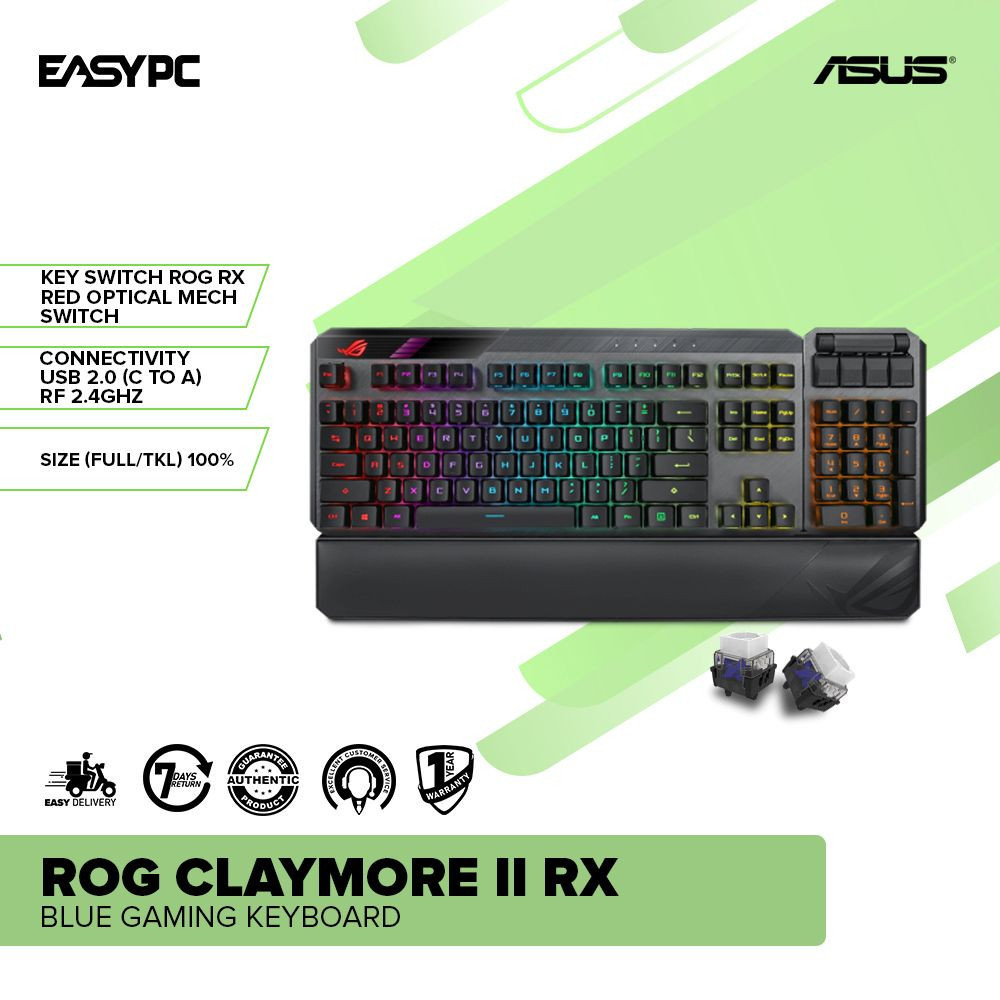 EasyPC| Asus ROG Claymore II RX Blue/Red Gaming Mechanical Keyboard ...