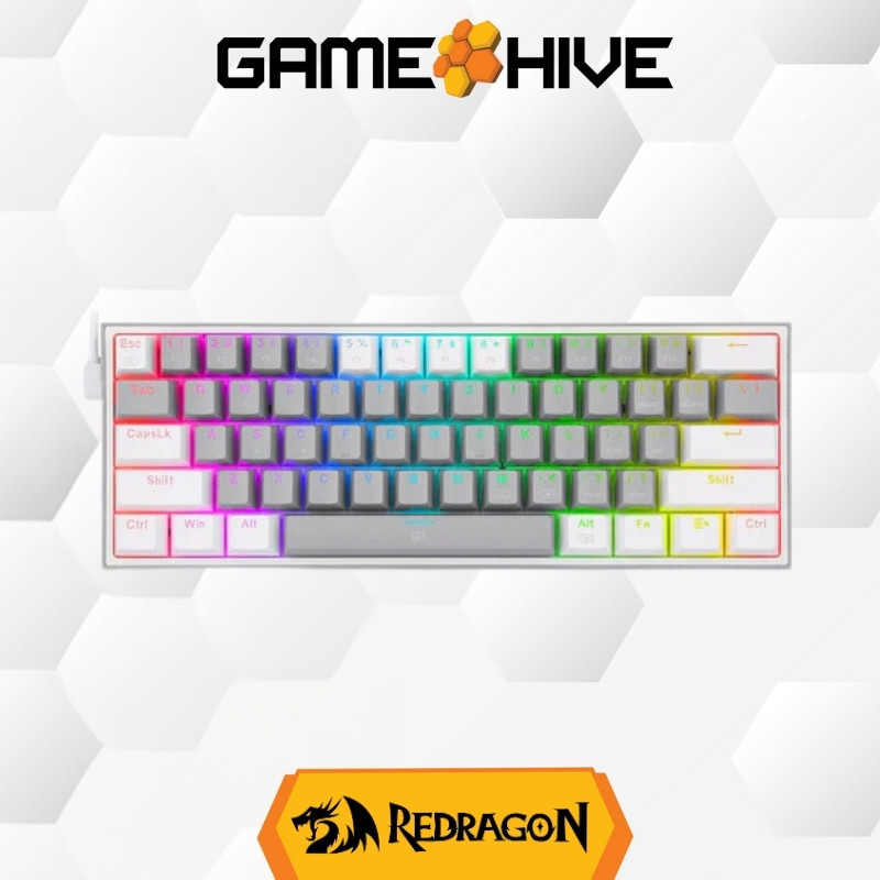 Redragon K617 FIZZ Mechanical Wired RGB Gaming Keyboard Grey White ...