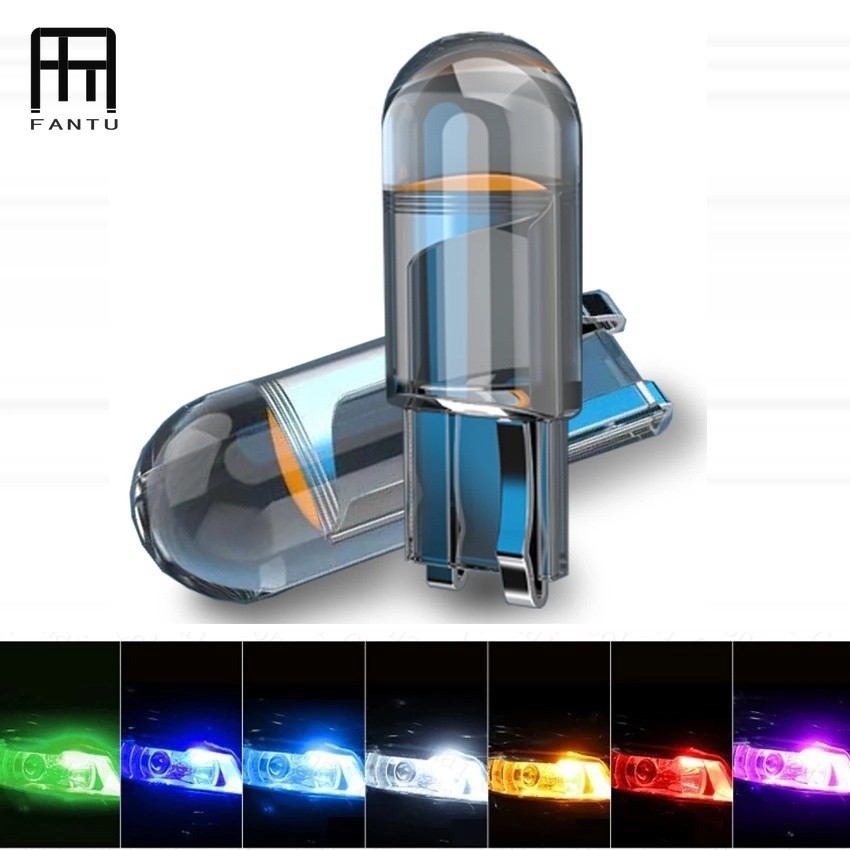 FTU 5 pieces w5w led t10 car light with glass 6000k car license plate ...