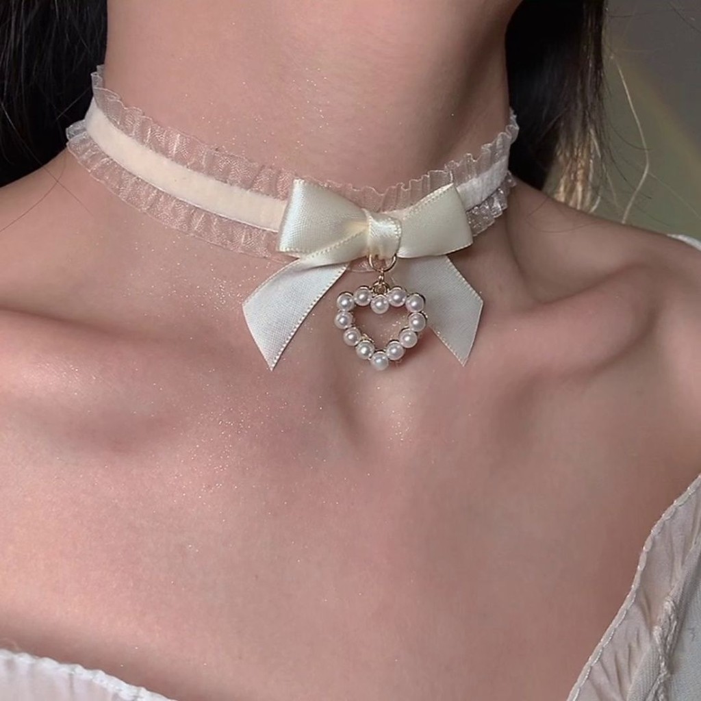 Women'S Cute Collar Lolitas Handmade Vintage Lace Heart Choker For ...