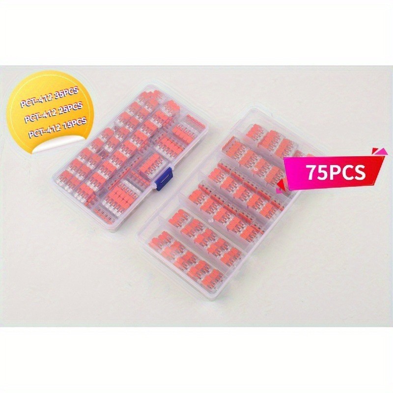 30/75pcs, 2/3/5 port push in electrical connection terminals ...