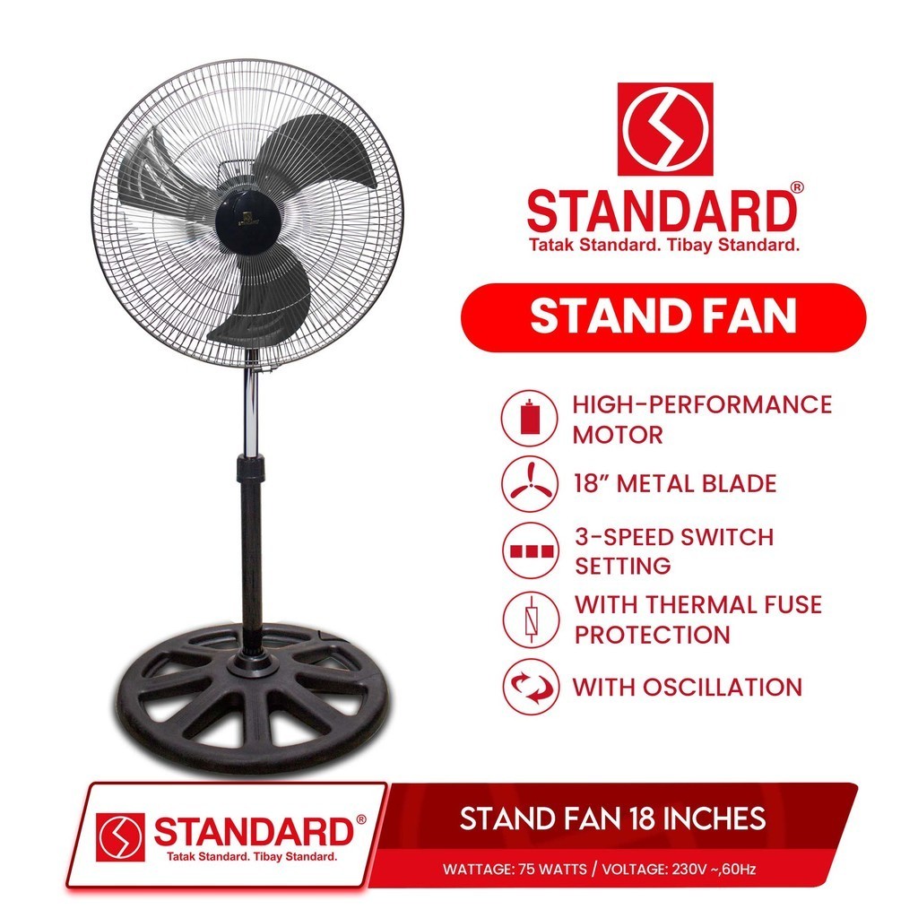 Standard Stand Fan 18" STO:18E Metal Fan Blade | Shopee Philippines