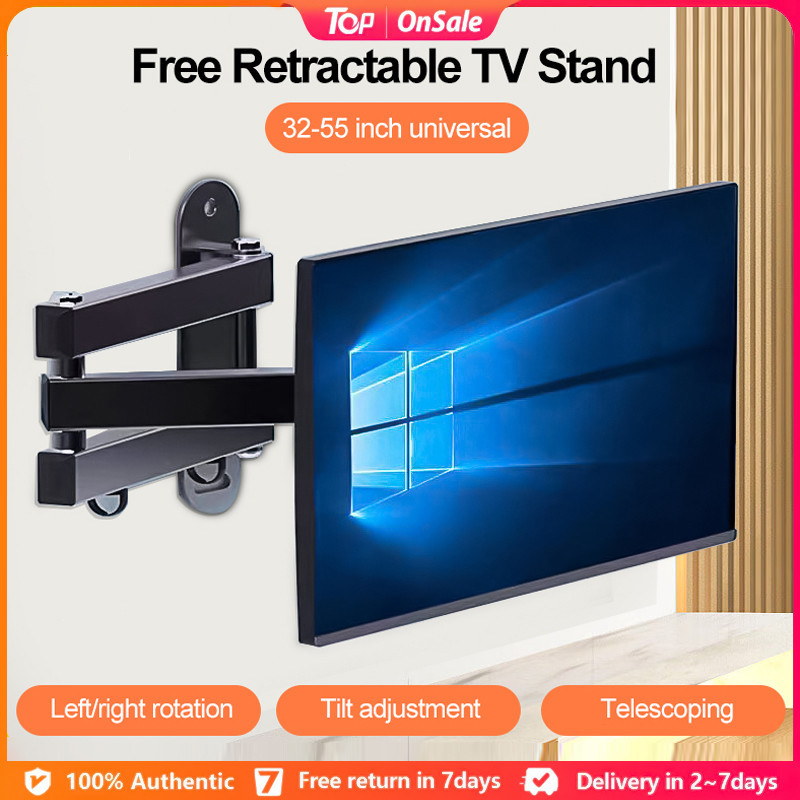14 55 Inch Tv Wall Mount Bracket Lcd Led Retractable Adjustable ...