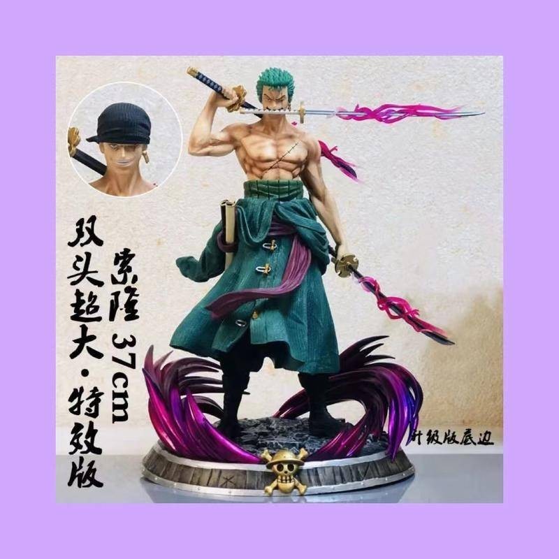 23cm 37cm New Anime One Piece Figures Roronoa Zoro Figur Three-knife ...