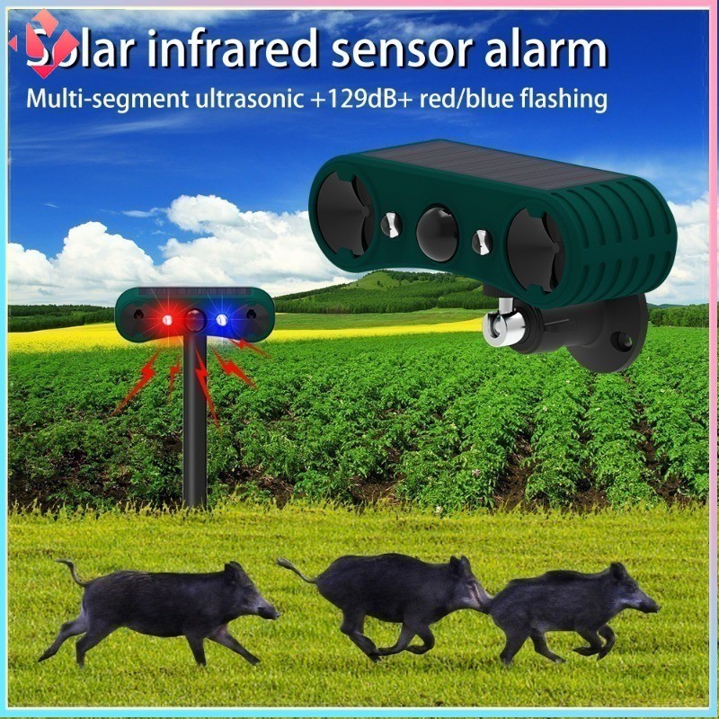 Solar Ultrasonic Alarm Motion Sensor Alarm Infrared Induction Siren ...