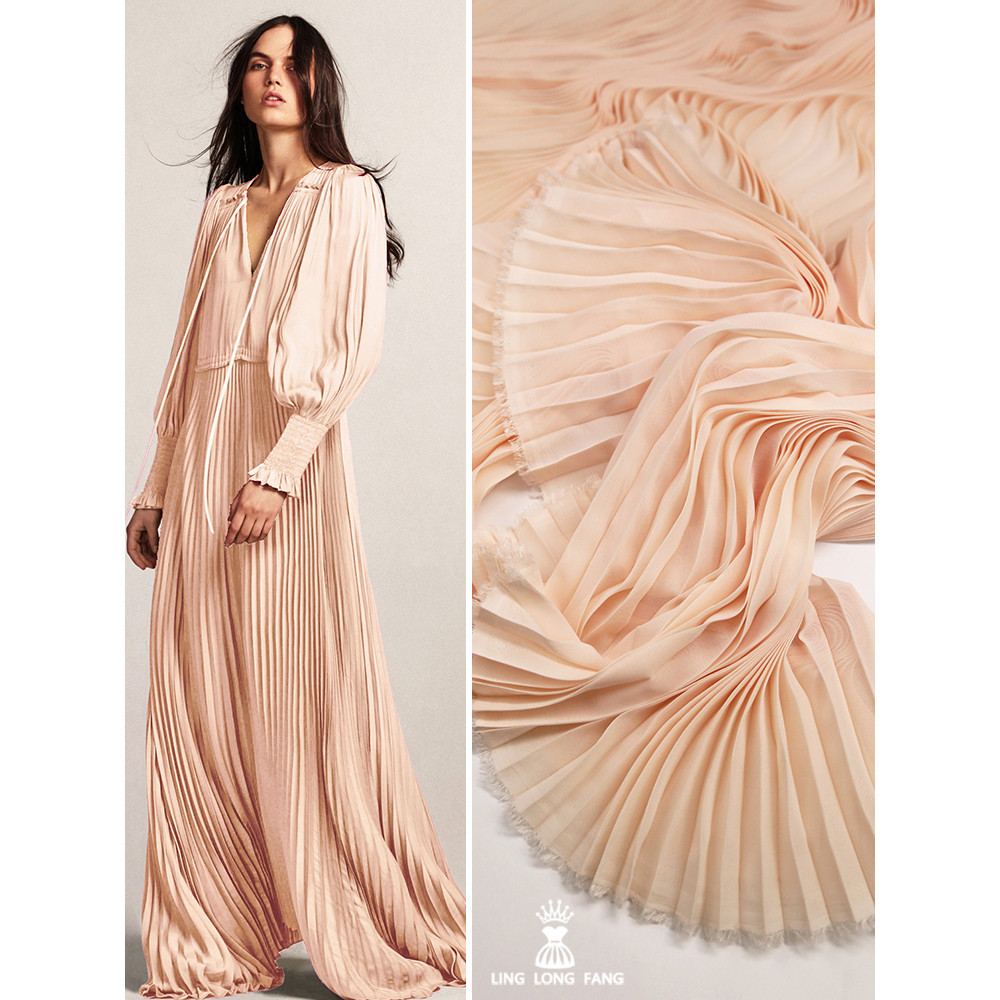 Solid Color Chiffon Cello Pleated Fabric Spring Summer Soft Drape ...