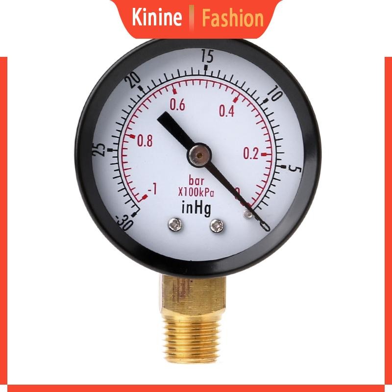 KIN Dry Utility Vacuum Pressure Gauge 1 4 Center Back -30HG 0PSI ...