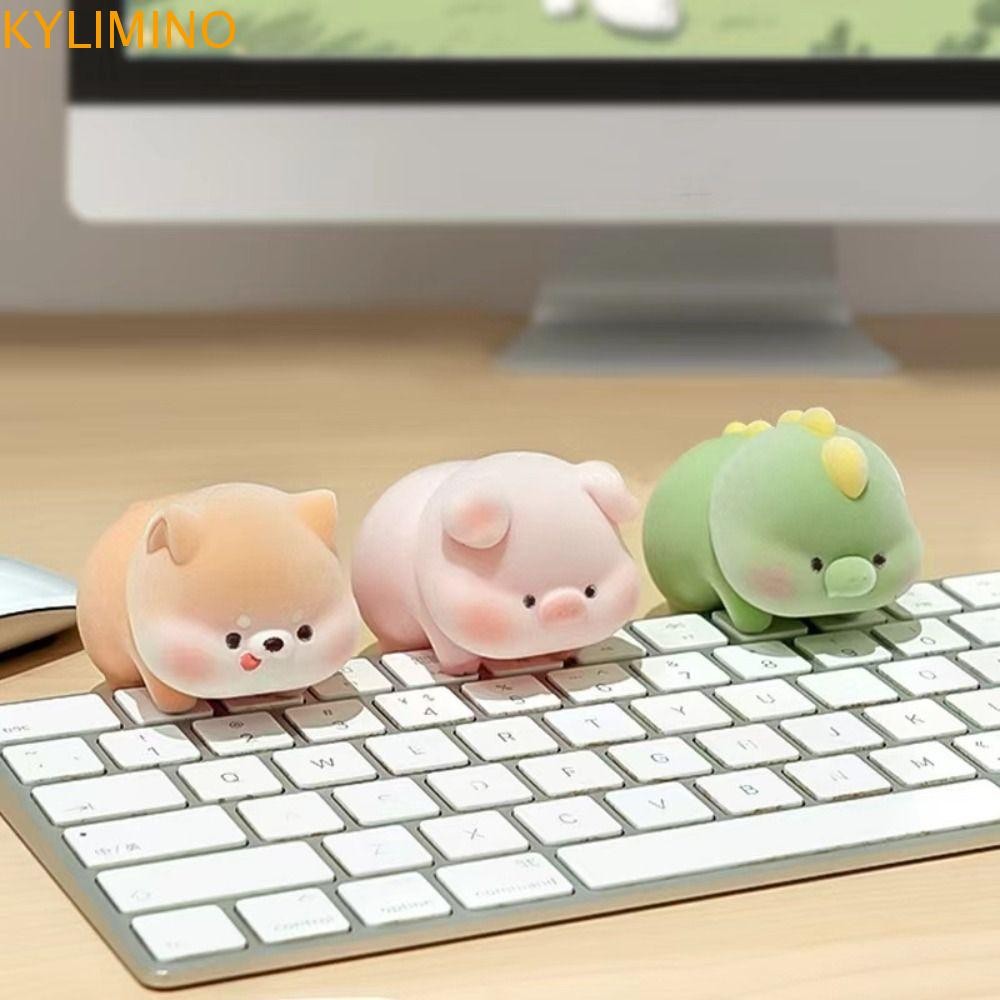 KYLIMINO Computer Monitor Decoration, Flocking Panda Dog Screen Animal ...
