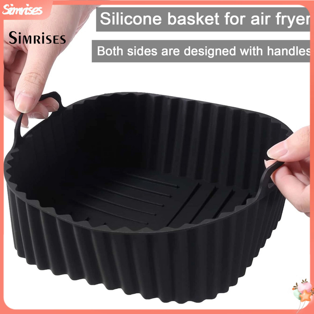 SIM| Silicone Air Fryer Tray Air Fryer Steaming Basket Square Silicone ...