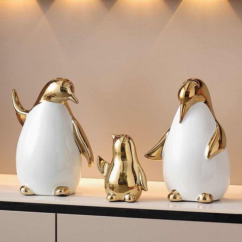 Penguin Ceramic Ornaments Light Luxury High-End Home Wine Cabinet ...