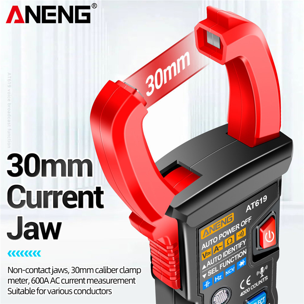 ANENG AT619 Digital Clamp Multimeter Voice Broadcast Multimeter ...