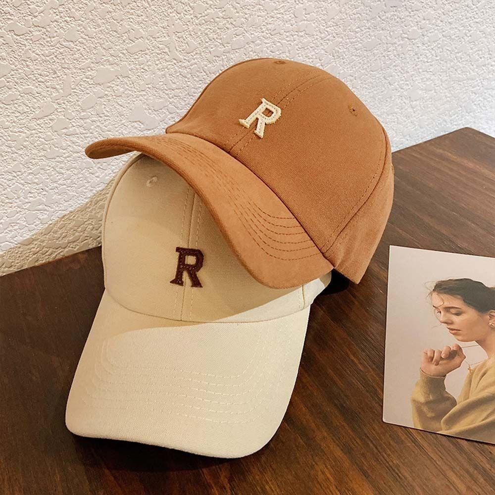 Korean Fashion Baseball Cap Letter "R" Patch Unisex Casual Hip Hop ...