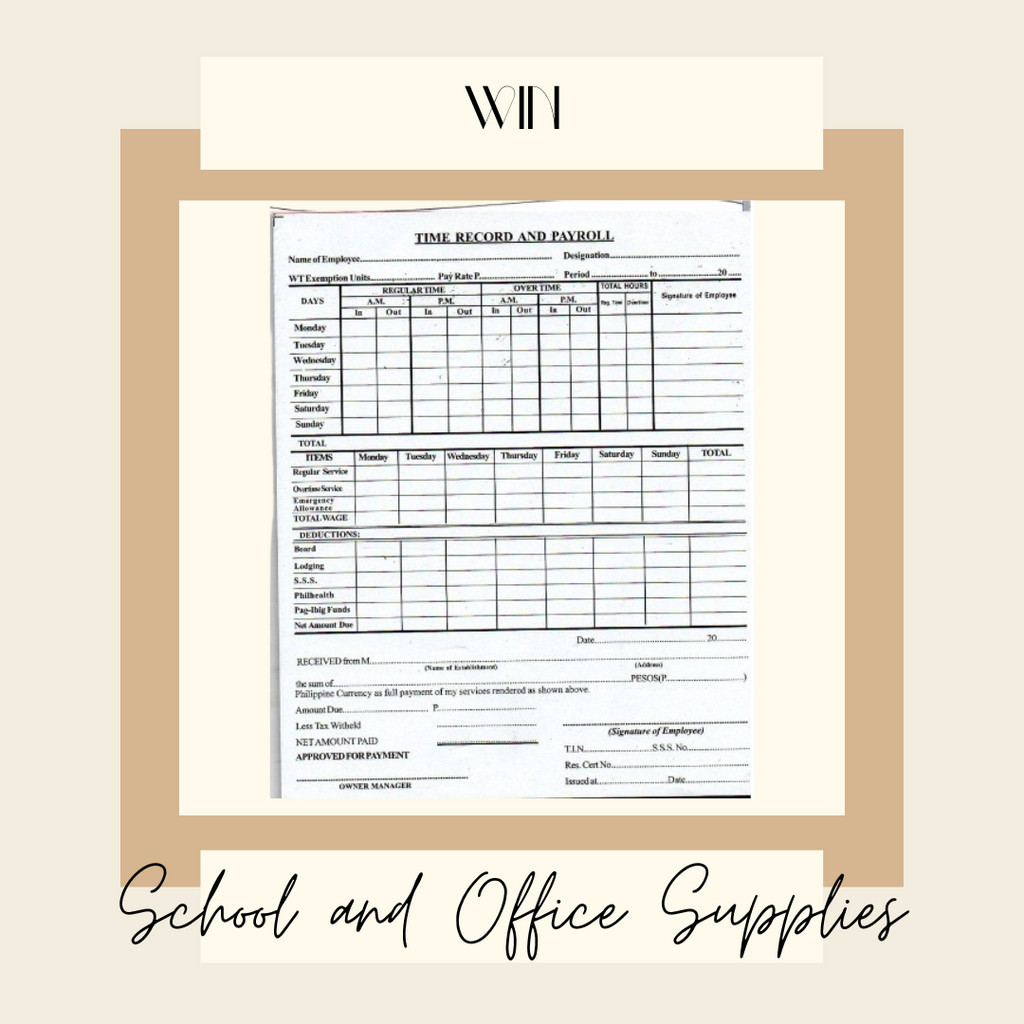time record and payroll | Shopee Philippines