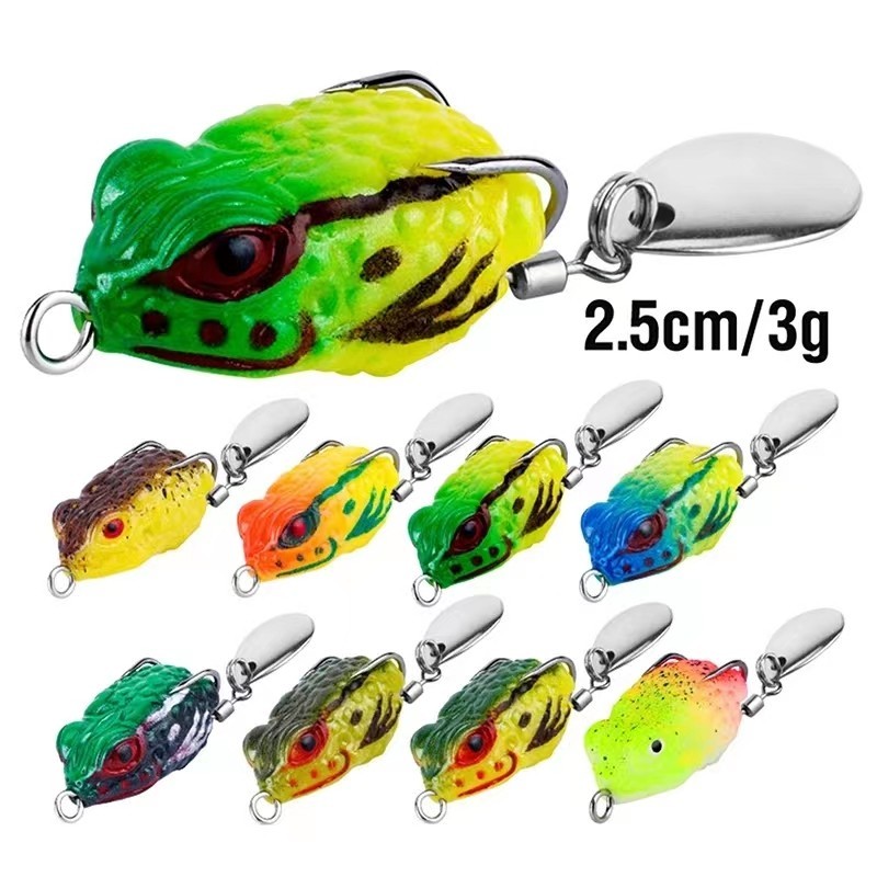 Ace 2.5cm, 3cm Mini Frog Casting Lure Soft Jump Frog Bait 16 Colors Top ...